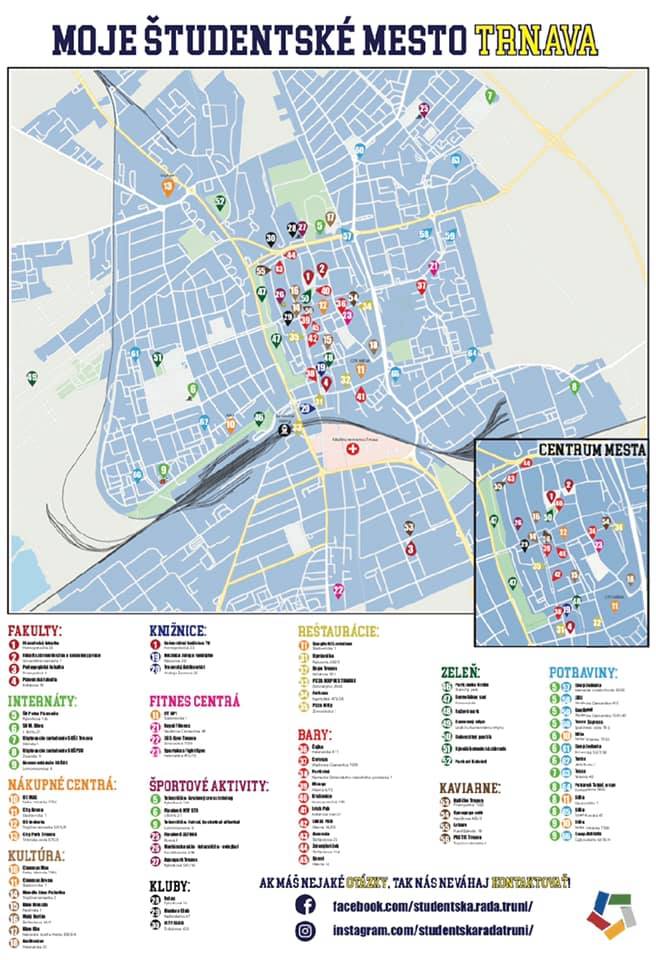 Mapa: Moje študentské mesto Trnava | Trnavská univerzita v Trnave | TRUNI