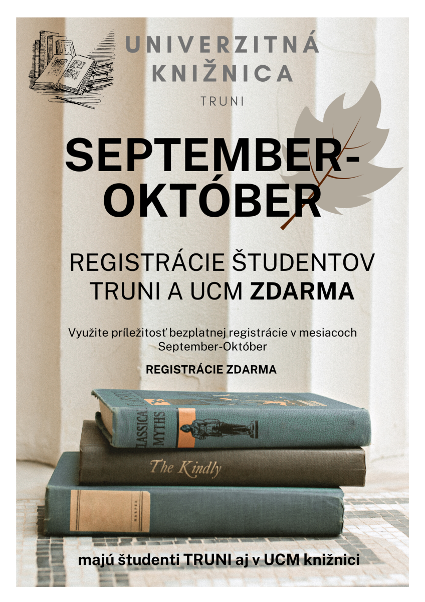 Registrácie v Univerzitnej knižnici TU zdarma | Trnavská univerzita v ...