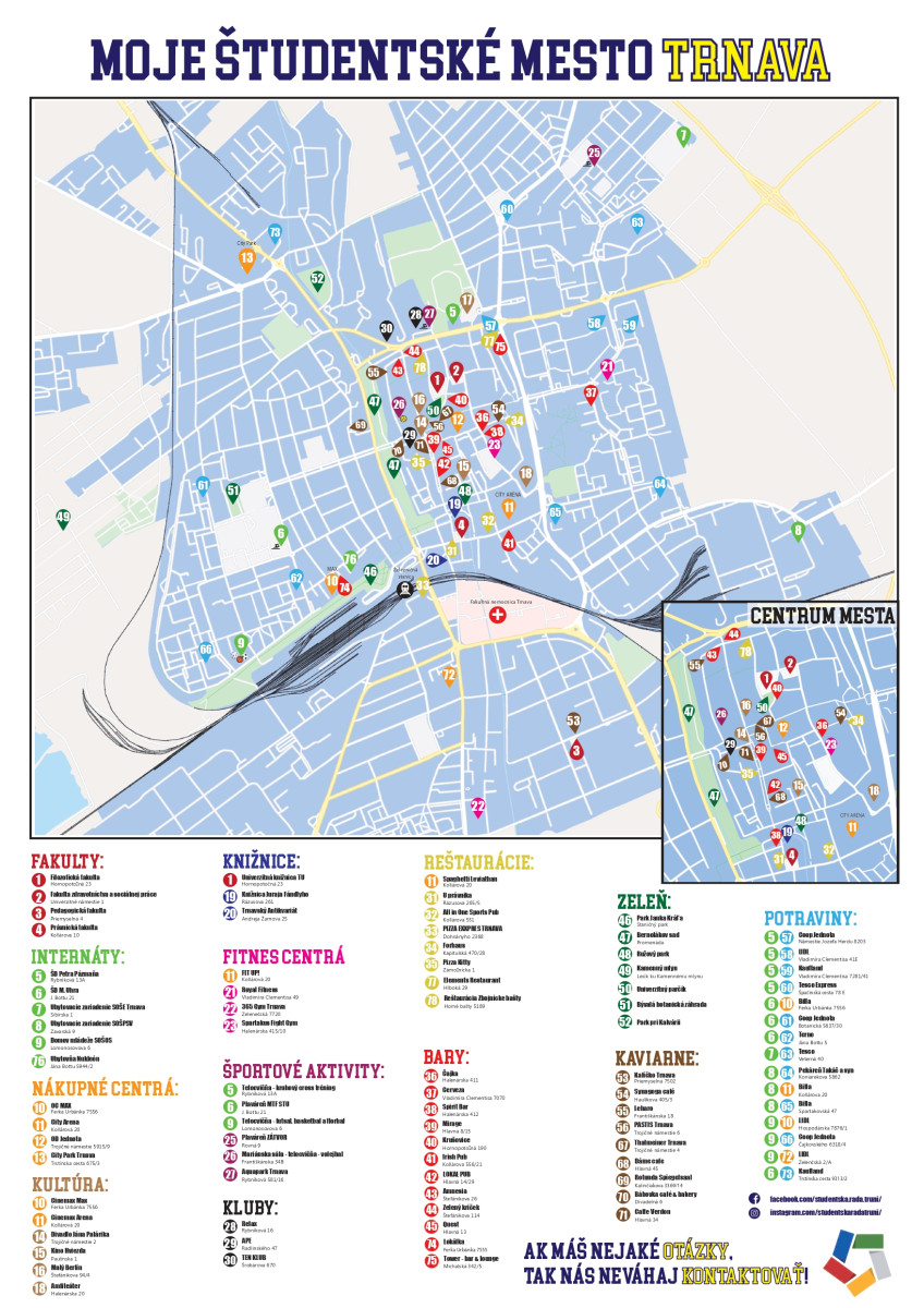 Mapa: Moje študentské mesto Trnava | Trnavská univerzita v Trnave | TRUNI